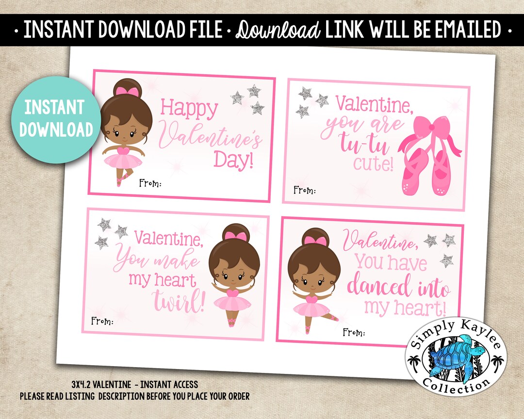 Ballet Valentines Day Card - Dance Valentine's Day Card - School ...