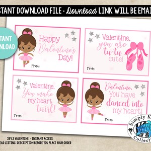 Ballet Valentines Day Card - Dance Valentine's Day Card - School ...