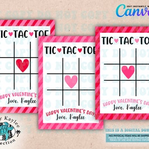 Valentine's Day Tic Tac Toe Card: Editable Classroom Gift (digital ...