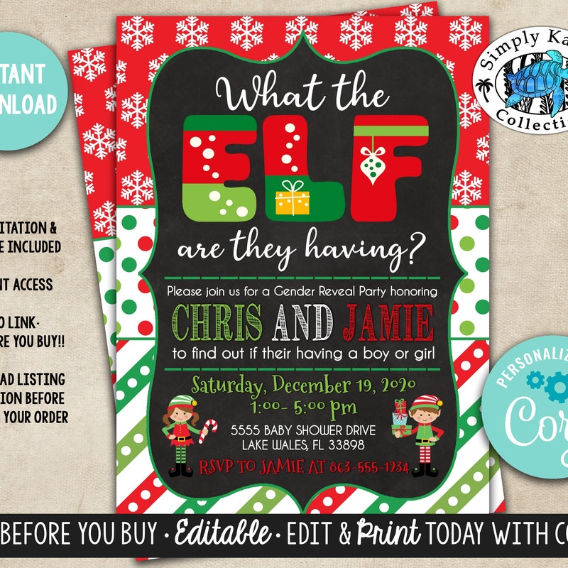Elf Invitation - Etsy