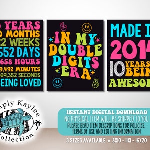 Double Digits Birthday Party Signs - Double Digits Party - Double ...