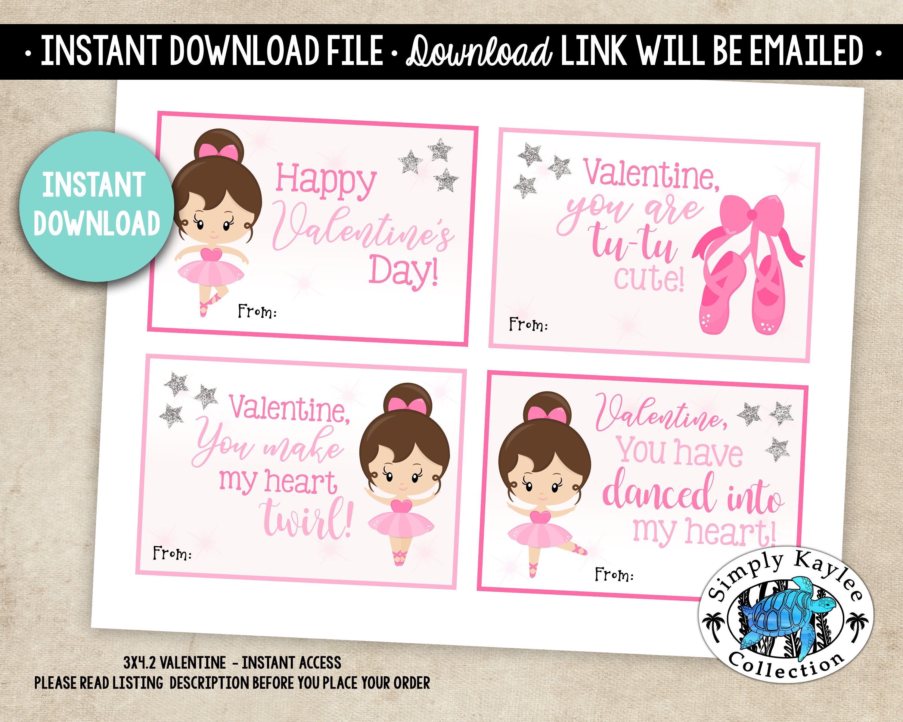 Ballet Valentines Day Card Dance Valentine's Day Card | Etsy