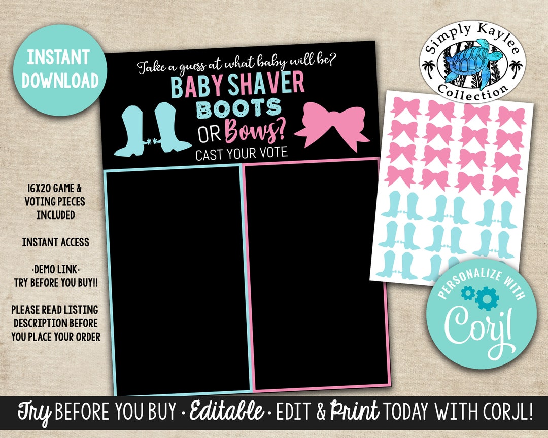 Gender Guessing Game, Gender Reveal Game, Gender Voting Game, Baby ...