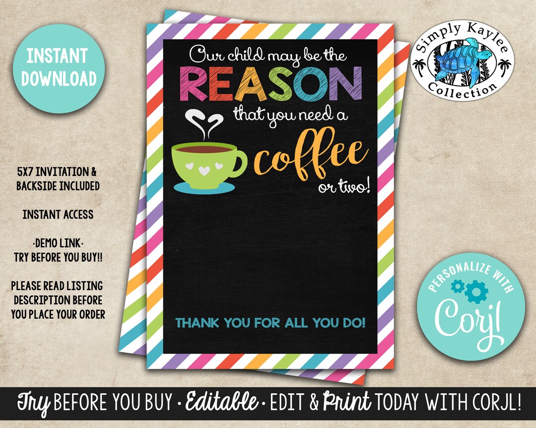Coffee Teacher Appreciation Gift Card Holder - Teacher Coffee Gift Card ...