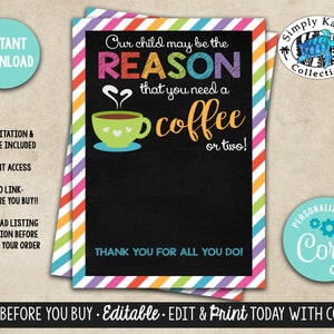 Coffee Teacher Appreciation Gift Card Holder - Teacher Coffee Gift Card ...