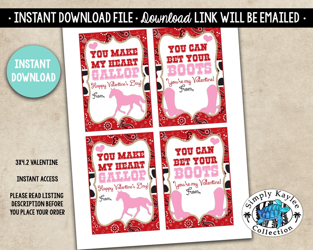 Cowgirl School Valentine's Day Card - Rodeo Valentines Day Cards ...