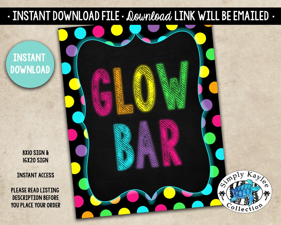 Glow Birthday Party Sign - Glow Bar Birthday Party Sign - Neon Birthday ...