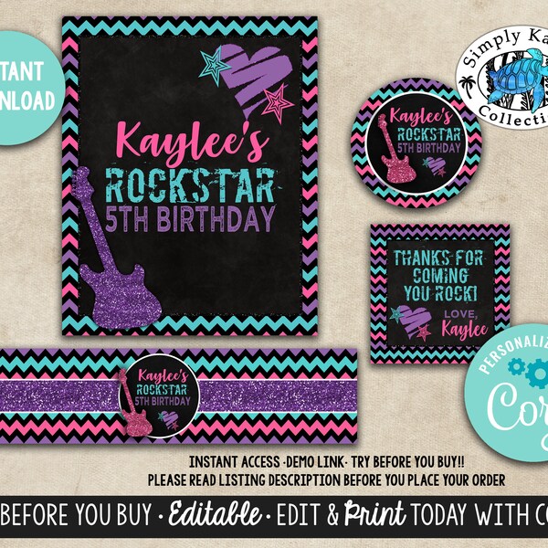 Rock Star Birthday - Etsy