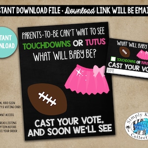 Touchdowns and Tutus Gender Reveal Party Decorations - Gender Reveal ...