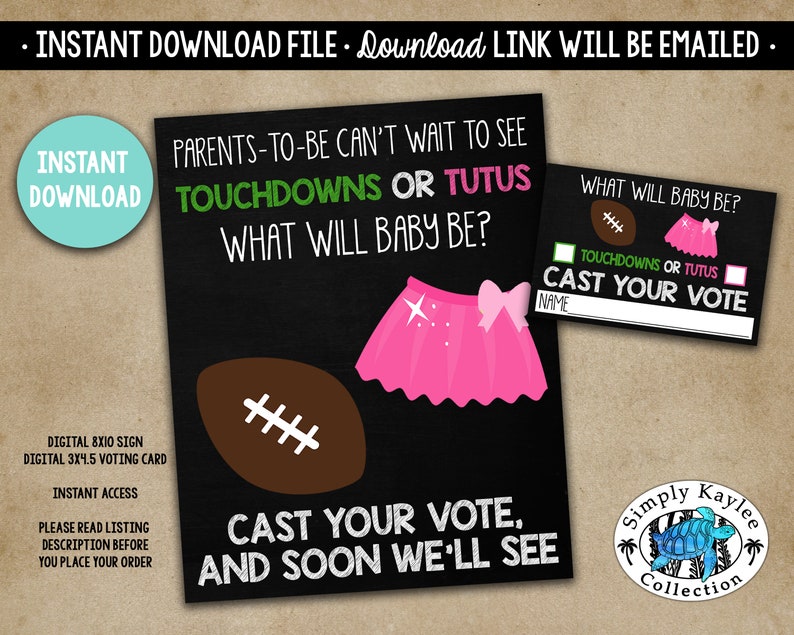 Touchdowns and Tutus Gender Reveal Party Decorations Gender - Etsy