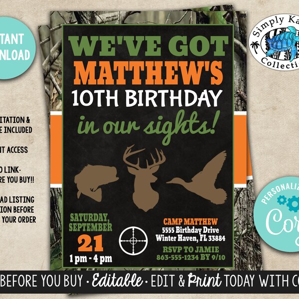 Camo Invitation - Etsy