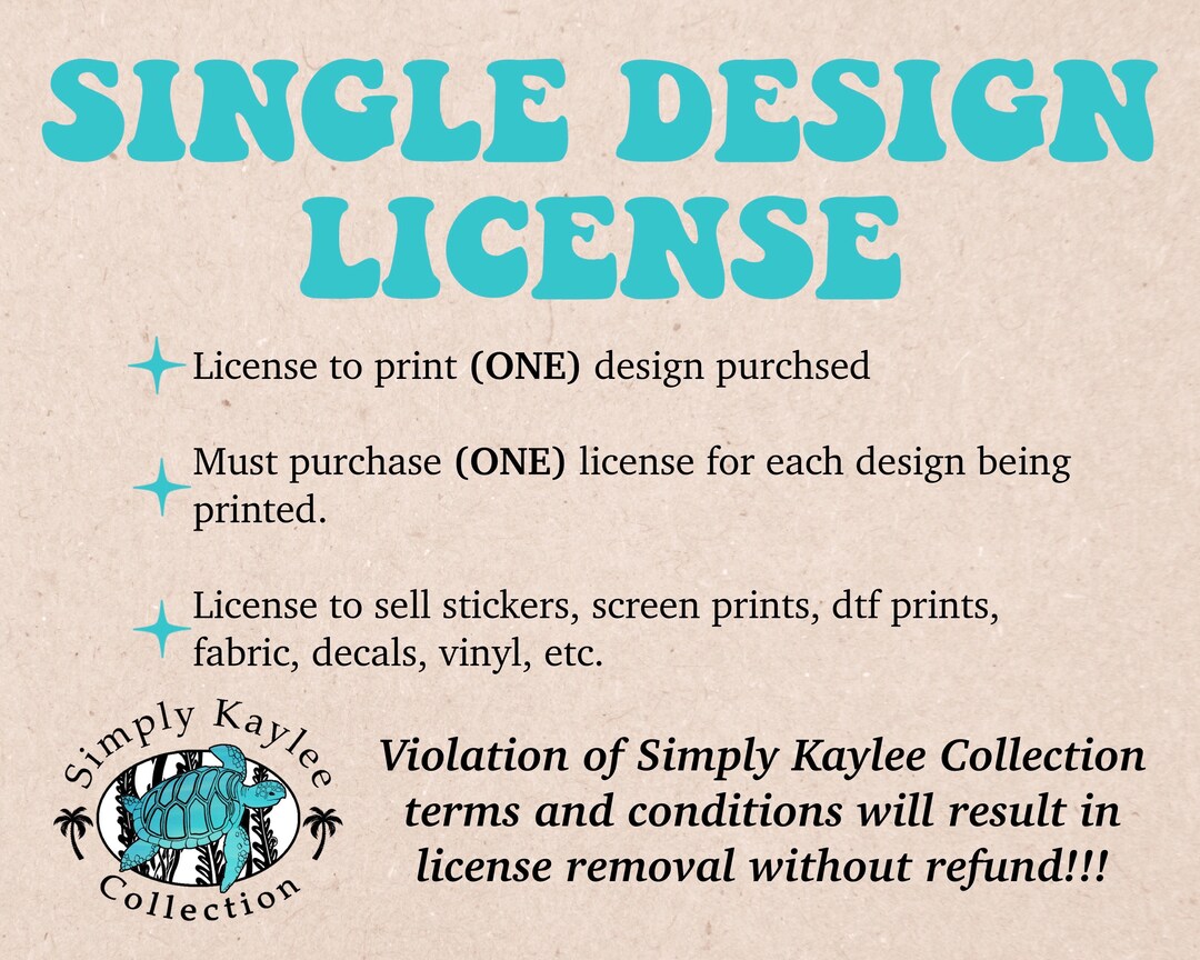 Single Design License for Commercial Vendors - Etsy
