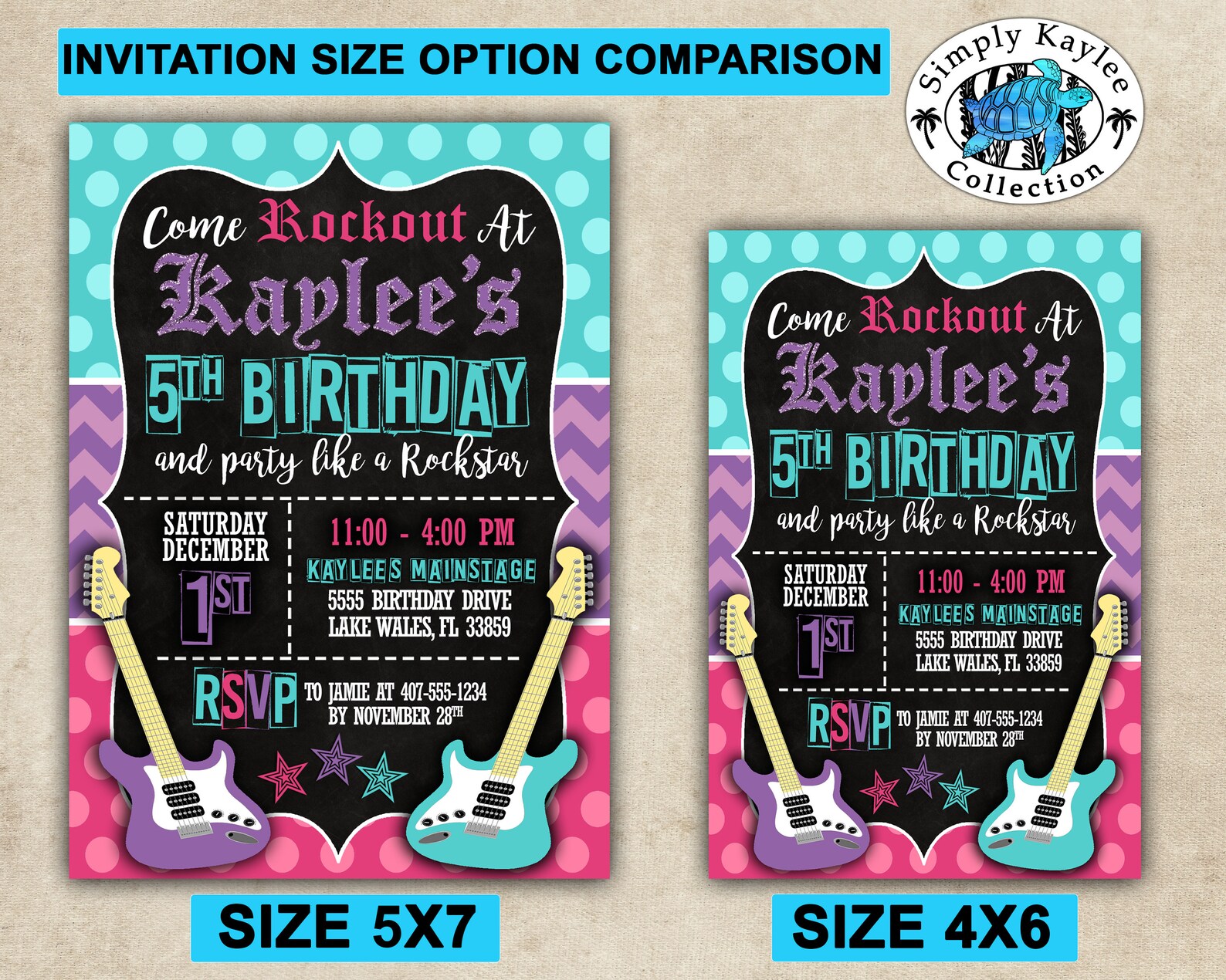 Rock Star Invitation Rock and Roll Party Rock Star | Etsy