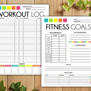 Printable Fitness Tracker Set - Printable Wellness Planner Set ...