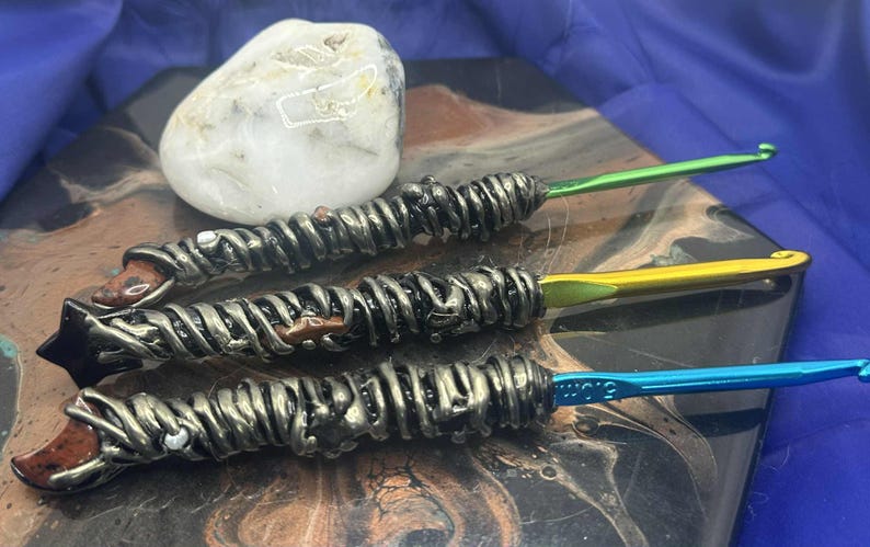 Mahogany Obsidian and Onyx Crochet Hook Set Moon & Star Collection - Etsy