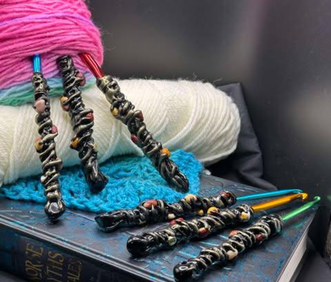 Oregon Obsidian and Mookaite Jasper Crochet Hooks – Handcrafted Gift ...