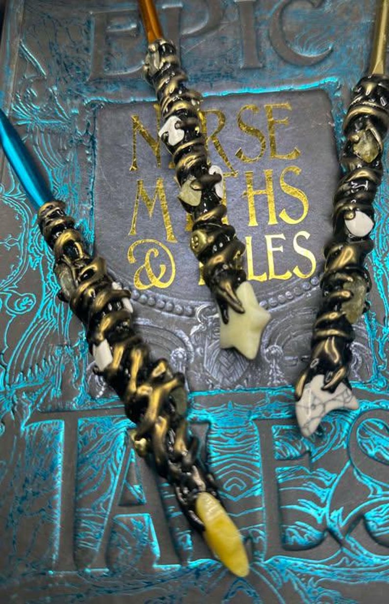 Gemstone Decorated Crochet Hooks Citrine & White Howlite, Moon and ...
