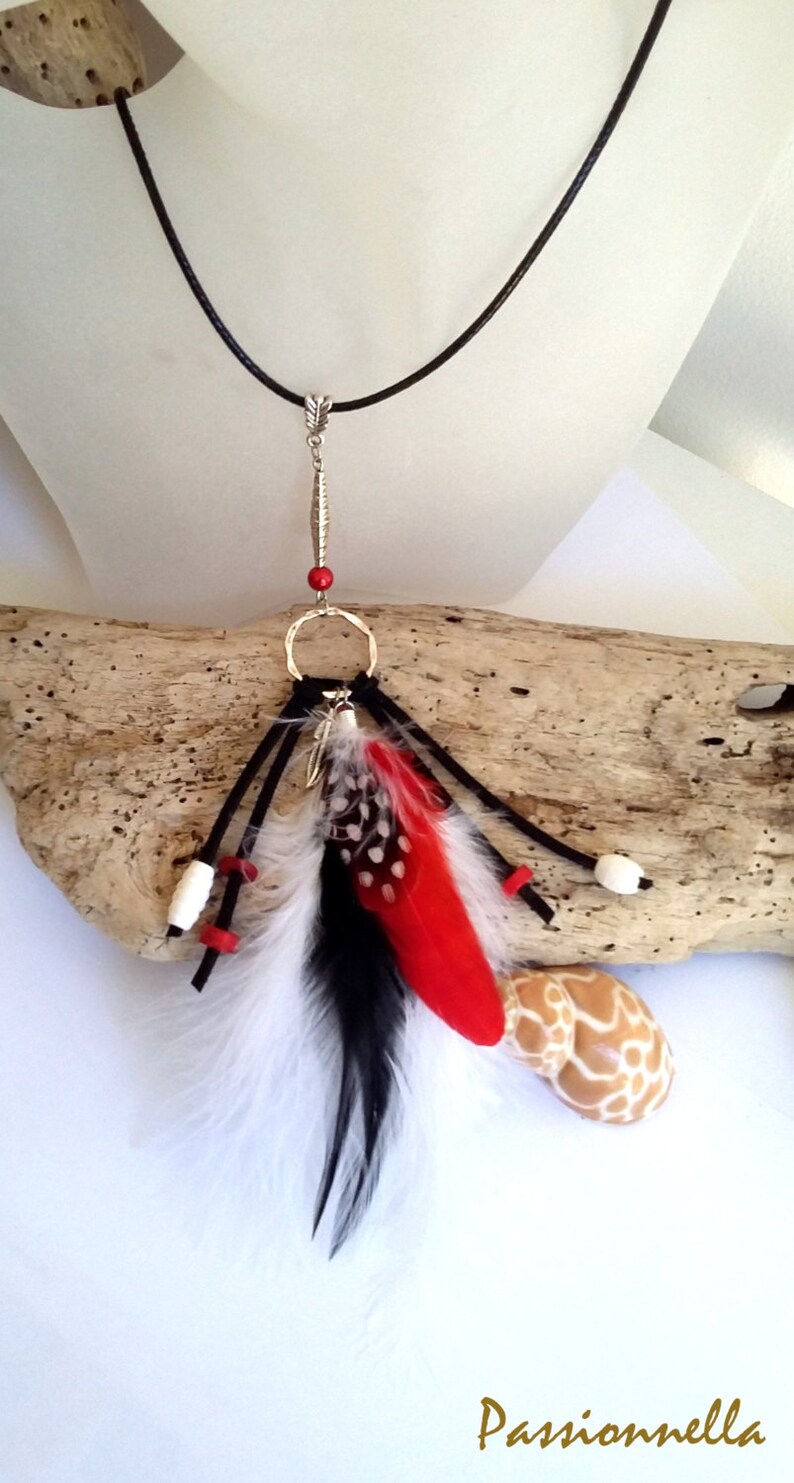 Pendentif plumes naturelles, collier pendentif plume, bijoux hippie ...