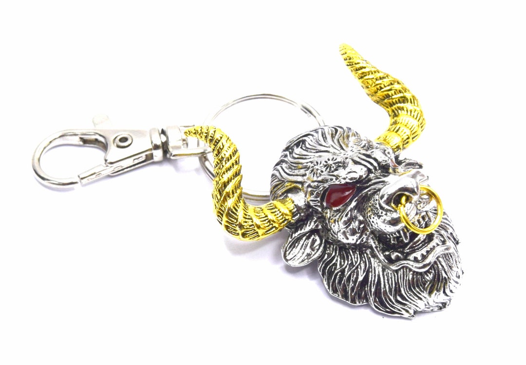 Minotaur Keychain Greek Mythology Bull Head Silver and Gold Metal ...