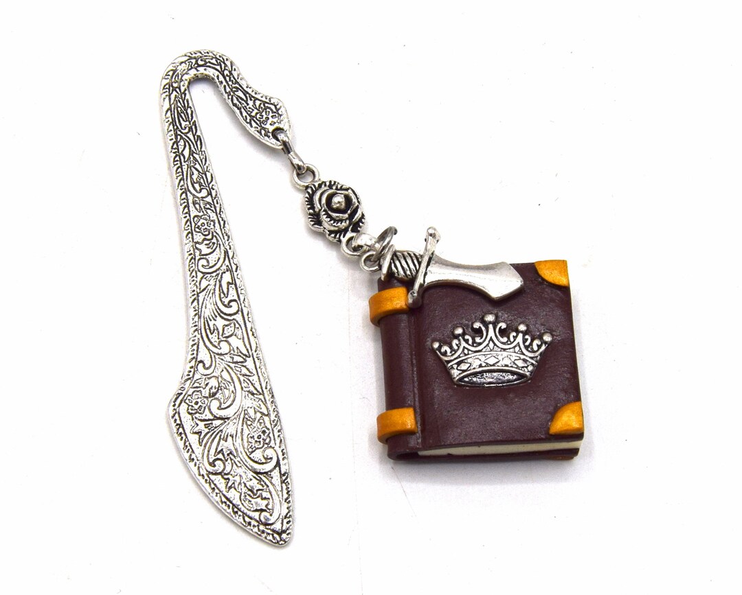 Glow in the Dark Grimoire Bookmarks Royal Crown, Book Polymer Clay ...