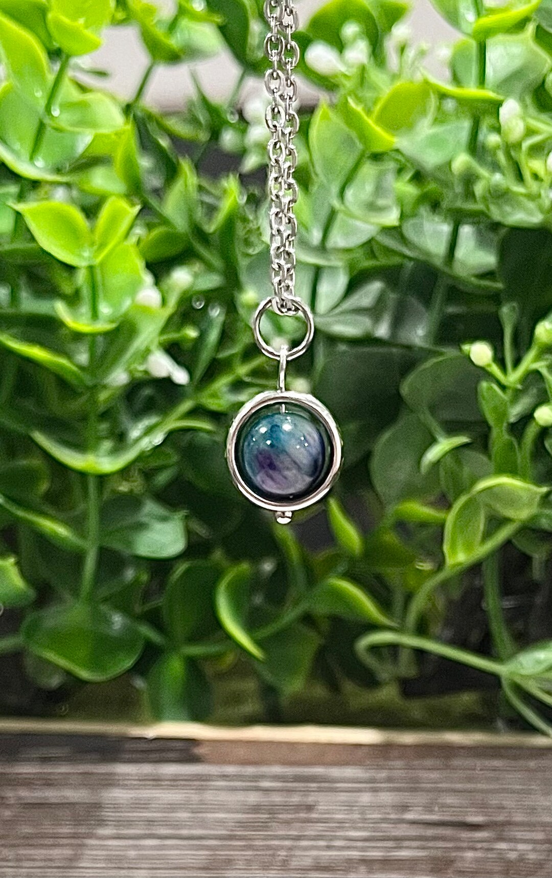Mini Cat Eye Aurora Tiger's Eye Fidget Spinner Necklace - Etsy