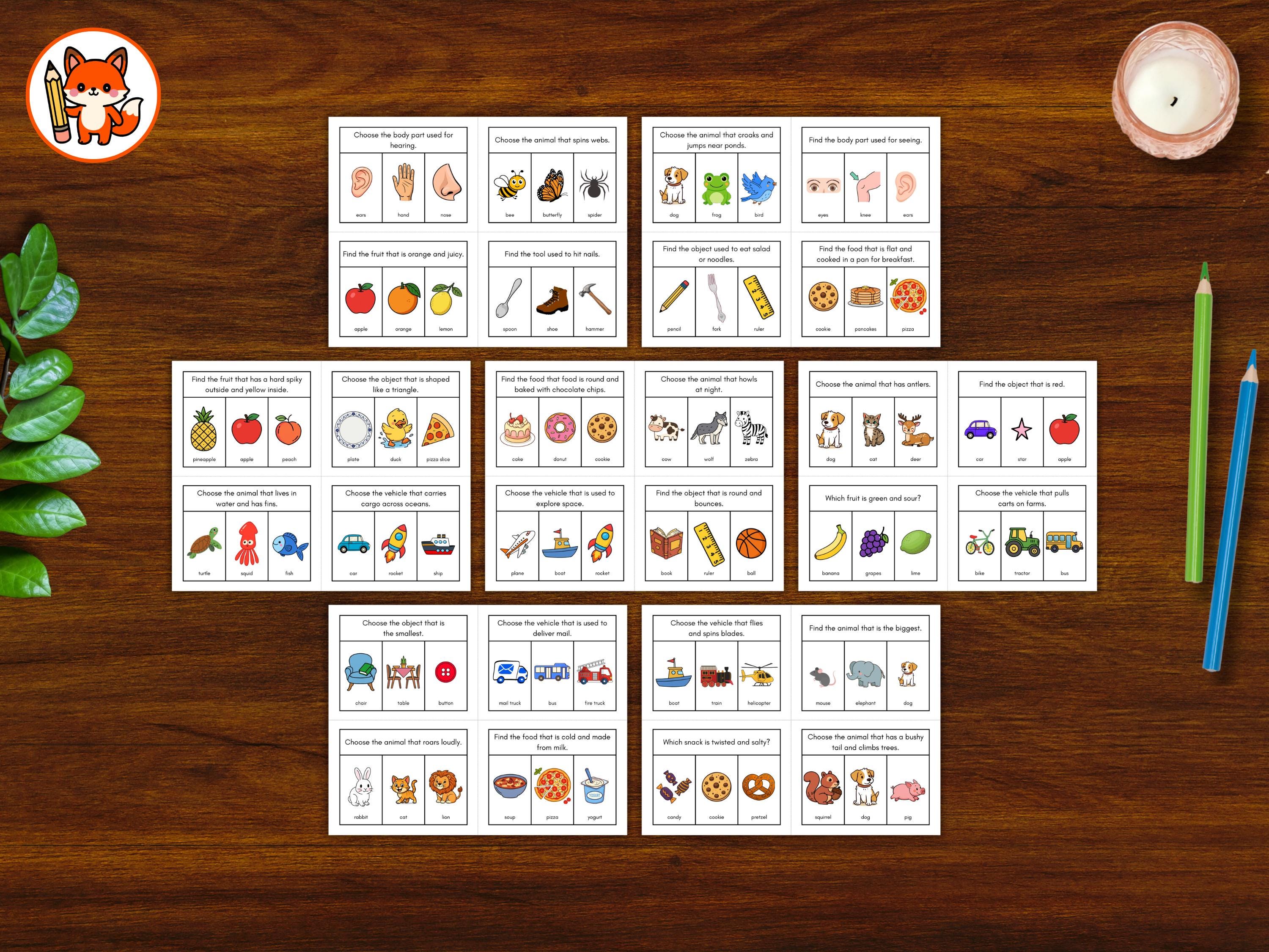 100 Characteristics and Functions Task Cards; Speech Therapy, Critical ...