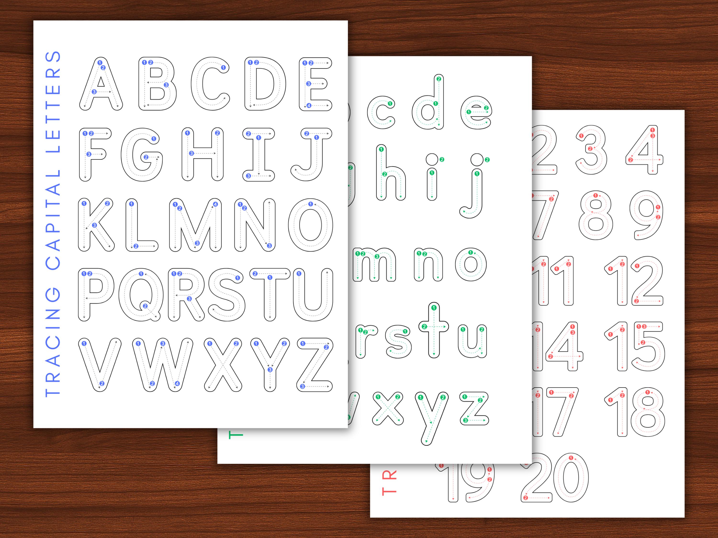 Printable Tracing Alphabet and Number Worksheets, ABC 123 Tracing ...