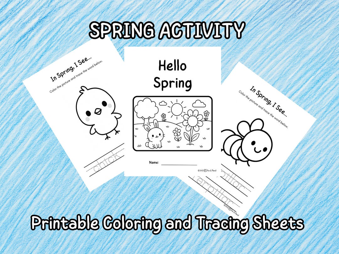 Spring Coloring & Tracing Pages for Kids: Sight Word Practice (digital ...