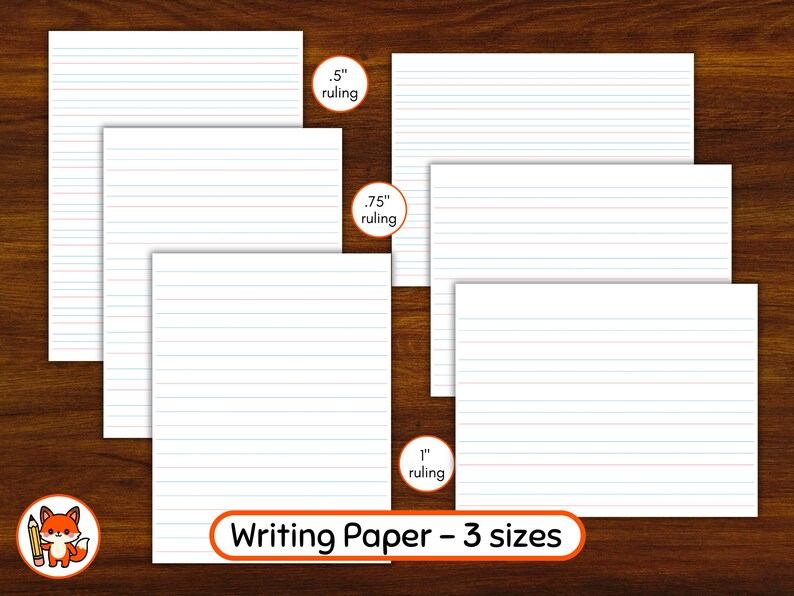 Printable Handwriting Practice Paper: Red & Blue Lined Worksheet (PDF ...