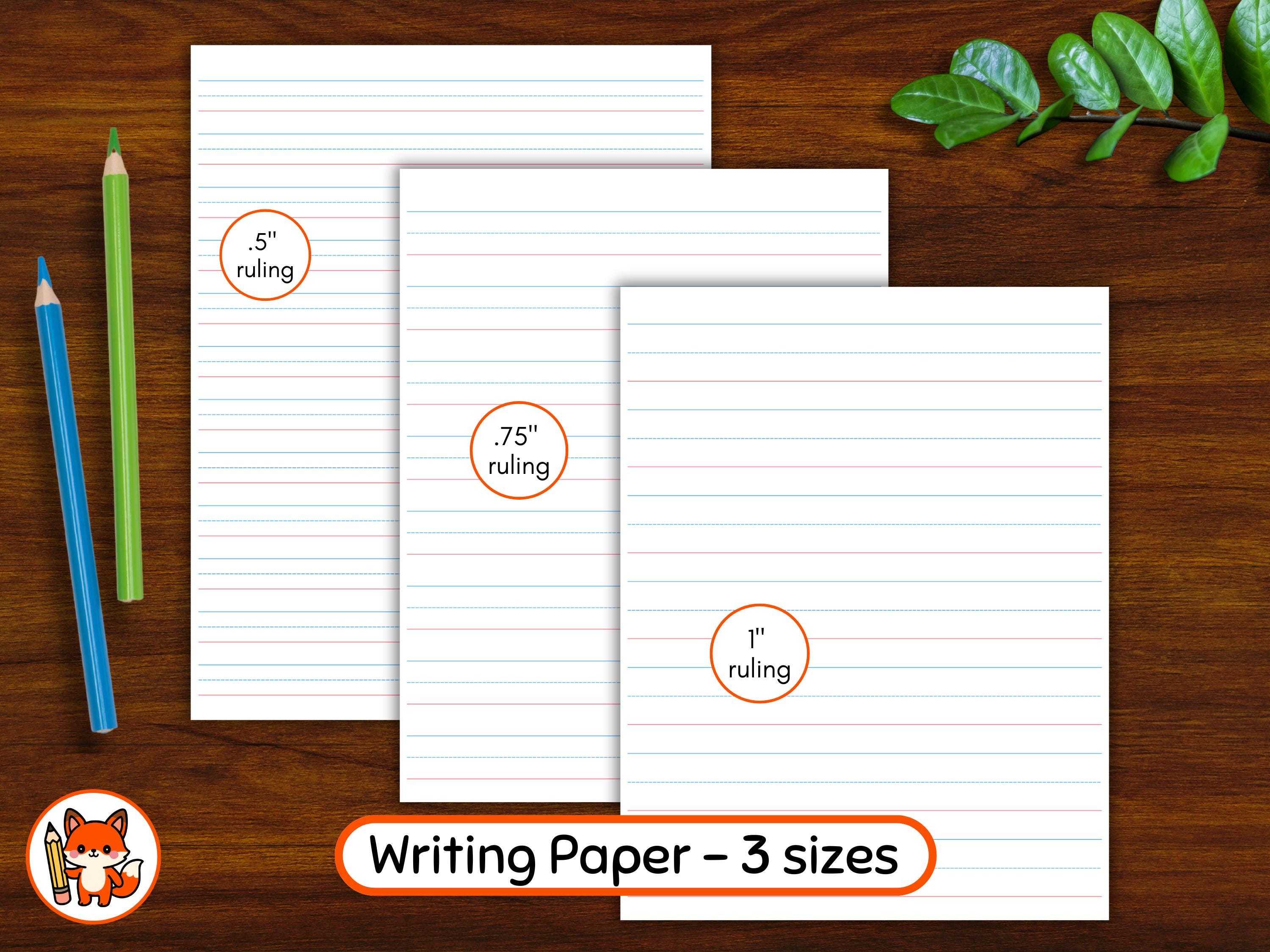 Printable Handwriting Practice Paper: Red & Blue Lined Worksheet (PDF ...