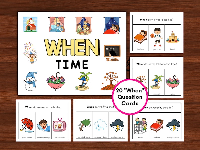 100 WH Question Cards: Speech Therapy Who, What, Where, When, Why ...