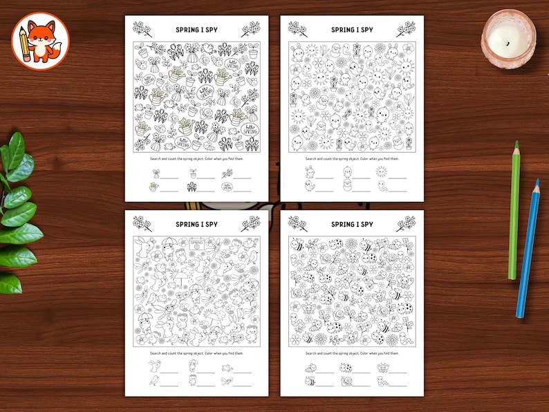 Spring I Spy Printable | Seek & Find Spring Worksheets for Kids - Etsy
