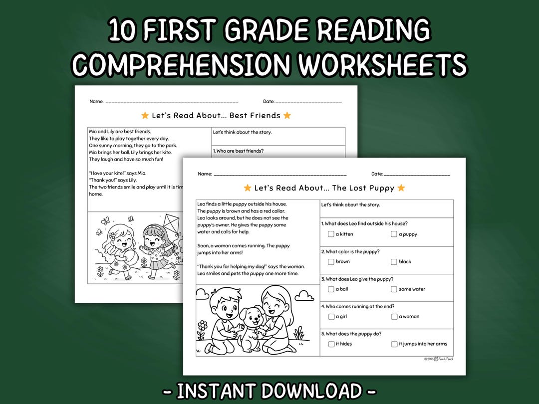 1st Grade Reading Comprehension Worksheets; Dolch Sight Words ...