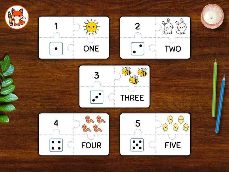 Number Puzzles 1–10 | Preschool Counting & Number Matching Game - Etsy