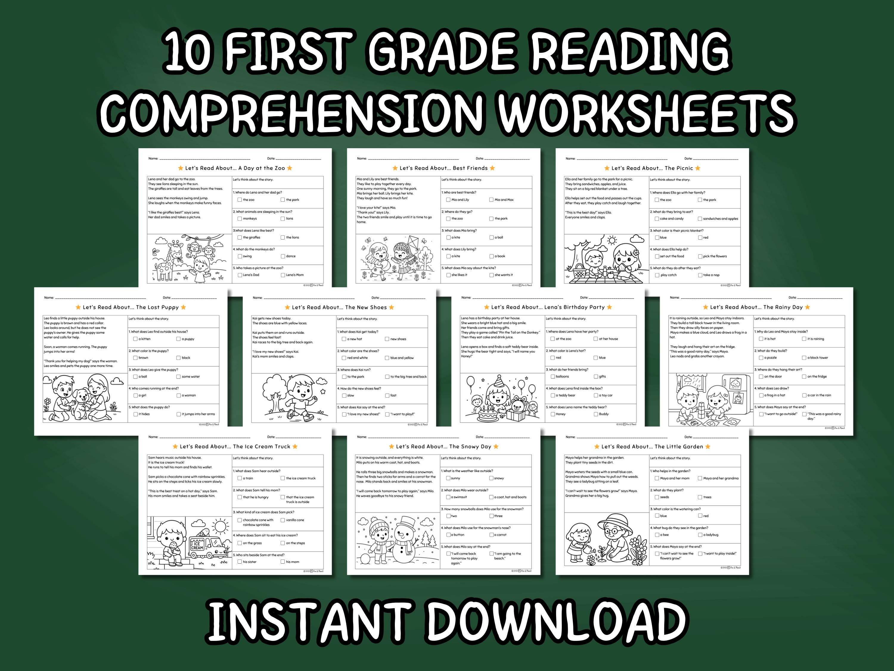 1st Grade Reading Comprehension Worksheets; Dolch Sight Words ...