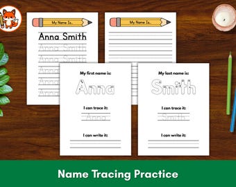 Editable Name Writing Practice for Kids – Tracing Worksheets, Playdough ...
