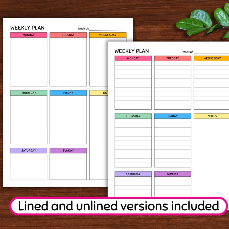 Color Coded Schedule - Etsy