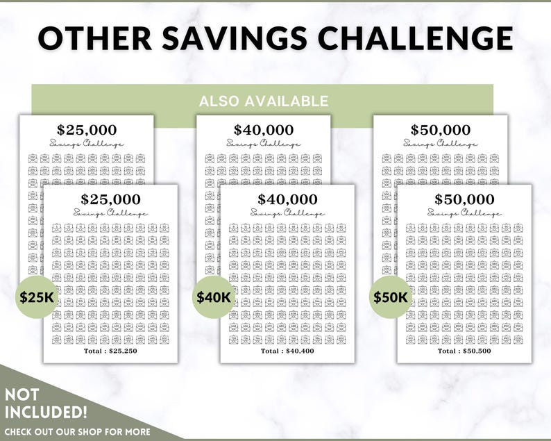 30000 Savings Challenge Printable, Savings Tracker, 30k Savings ...