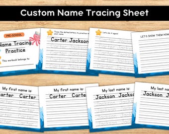 Pre-k Custom Name Tracing Worksheet Handwriting Practice Pages ...