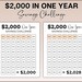 2000 Savings Challenge Printable, Savings Tracker, 2000 Dollars in One ...