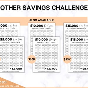 20000 Savings Challenge Printable, Savings Tracker, 20000 Dollars in ...