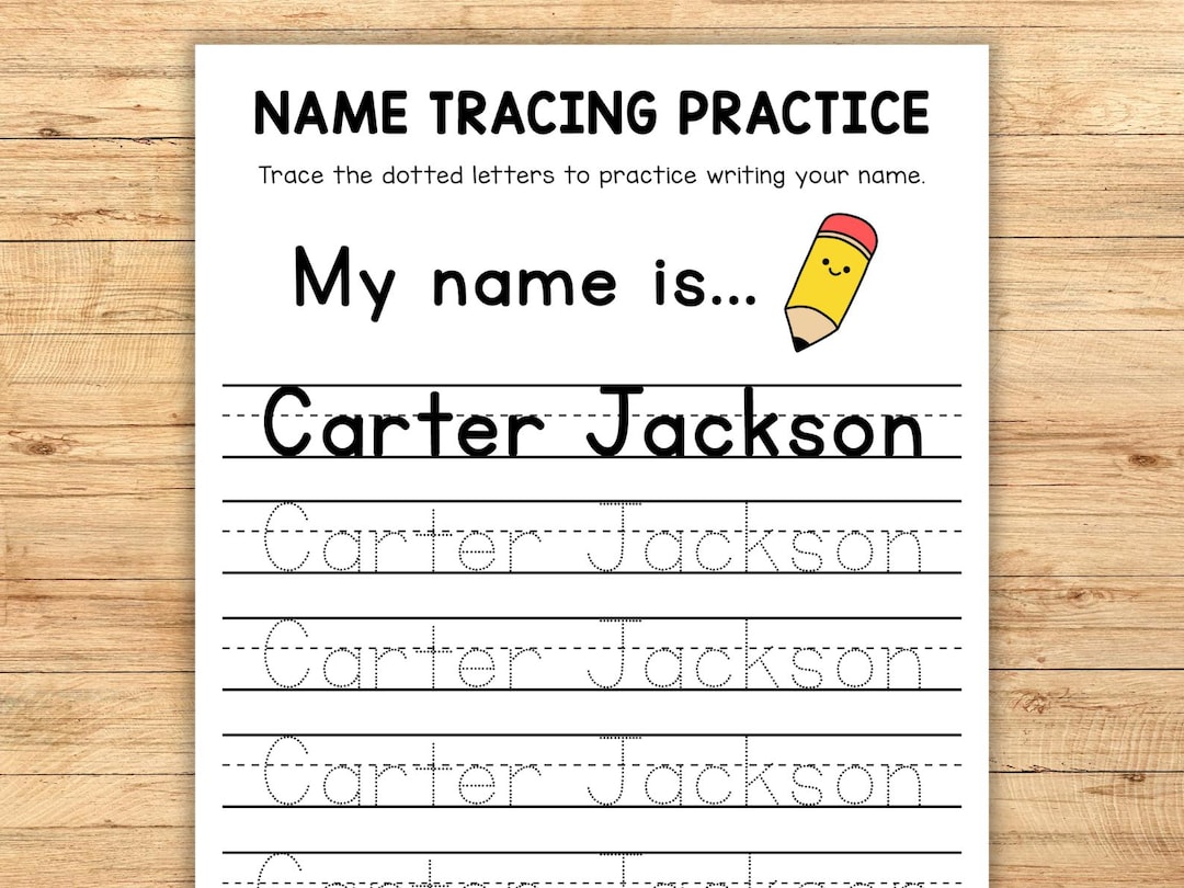 Pre-k Custom Name Tracing Worksheet Handwriting Practice Pages ...