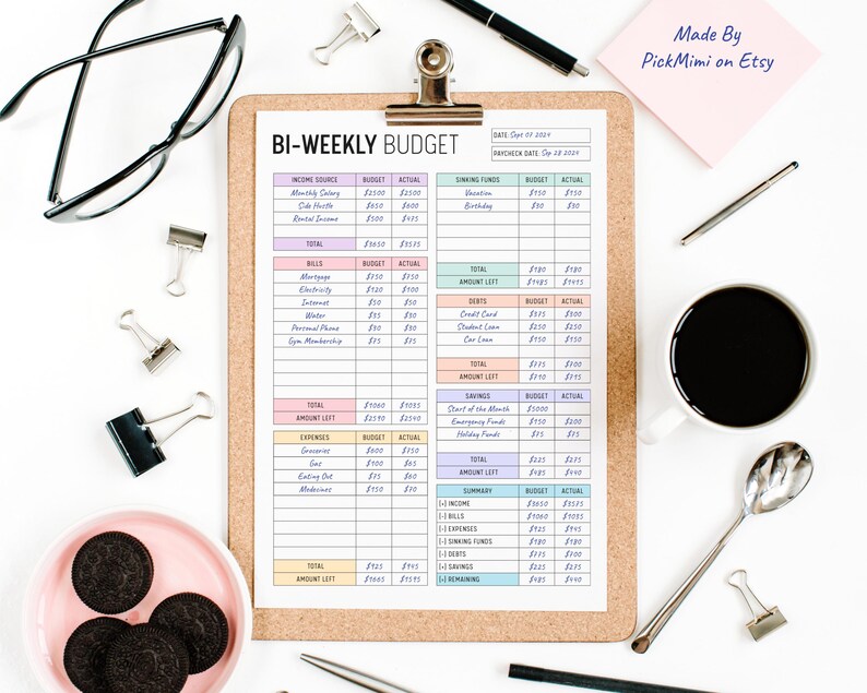 Biweekly Budget Planner Printable, Biweekly Budget Tracker, Finance ...