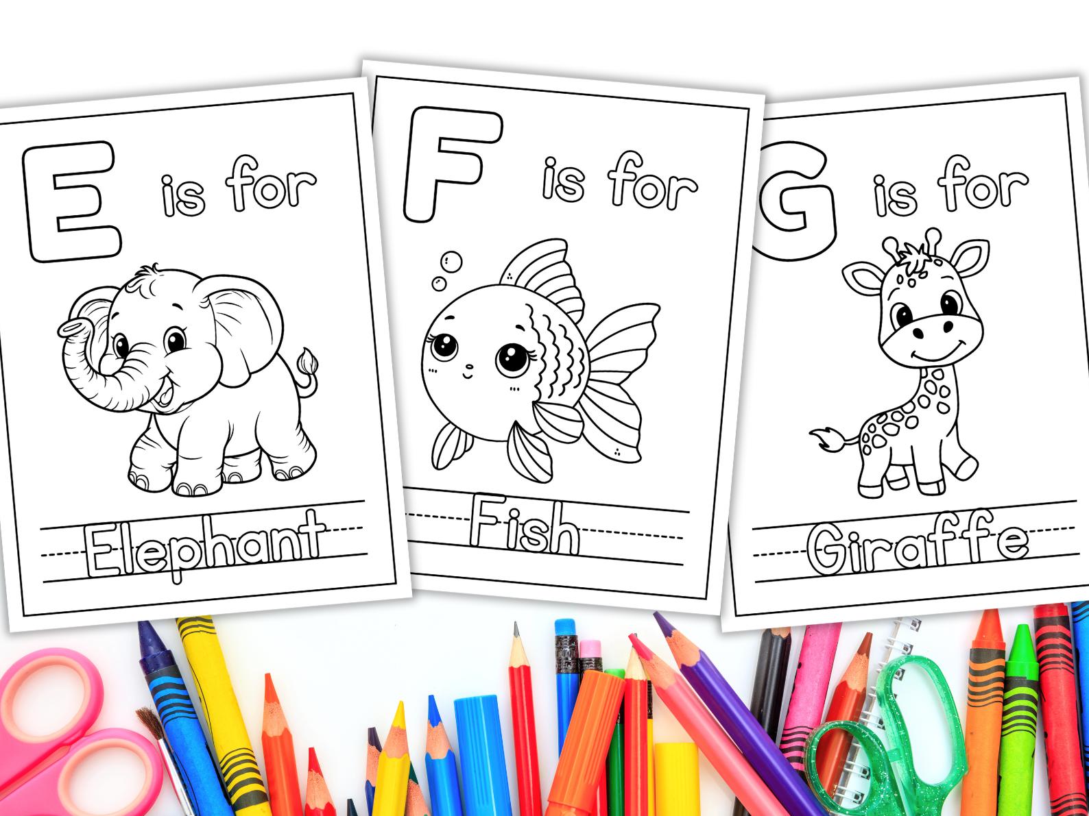 Animal Alphabet Coloring Pages Preschool Coloring Pages ABC Coloring ...