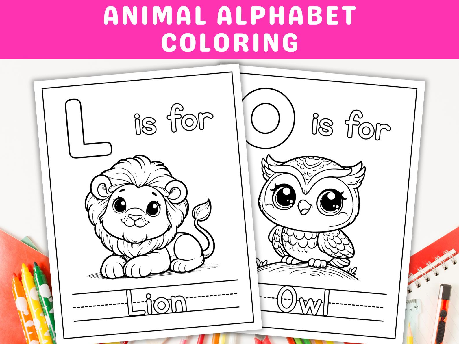 Animal Alphabet Coloring Pages Preschool Coloring Pages ABC Coloring ...