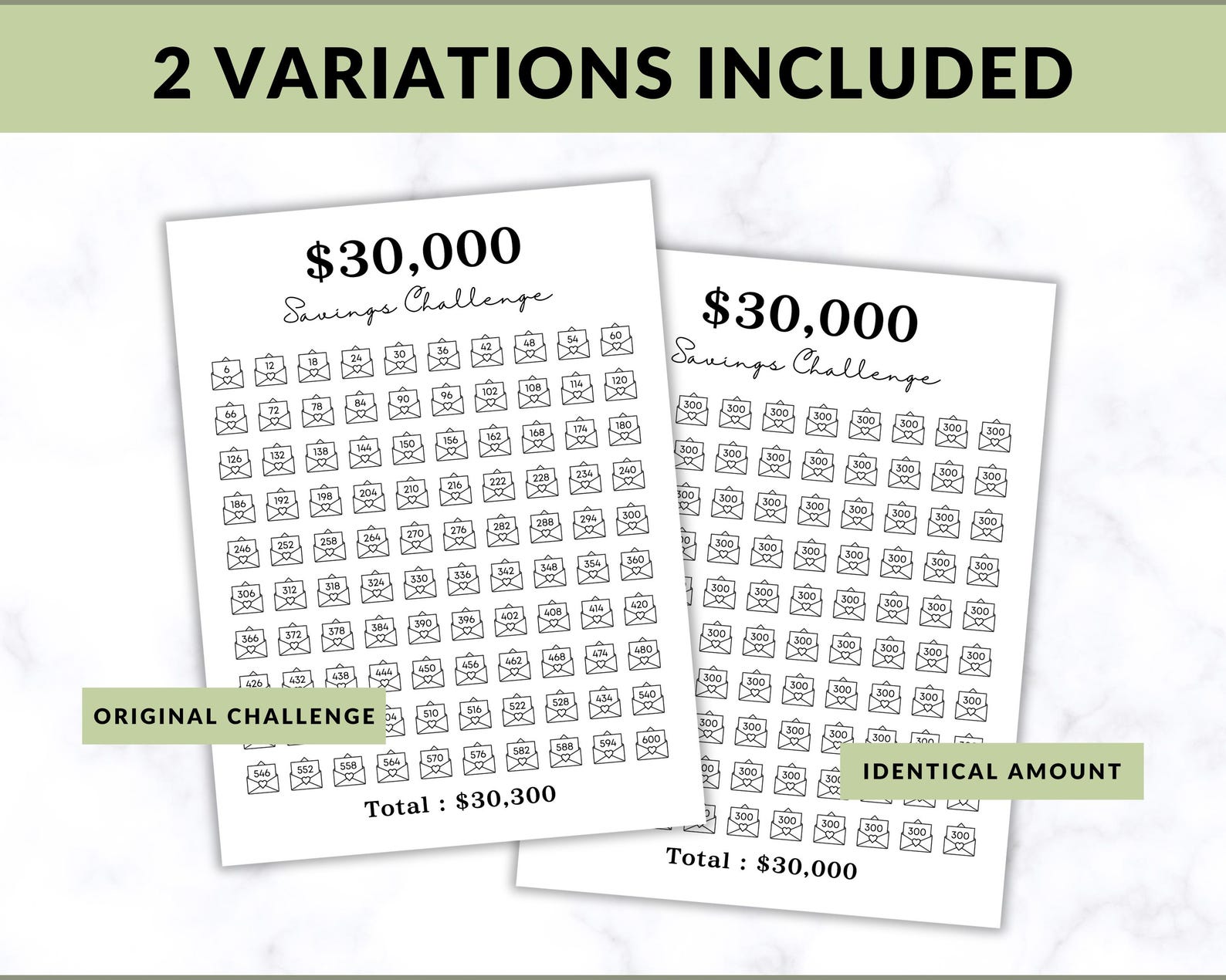 30000 Savings Challenge Printable, Savings Tracker, 30k Savings ...