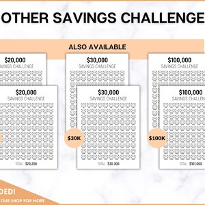 50000 Savings Challenge Printable, Savings Tracker, 50k Savings ...