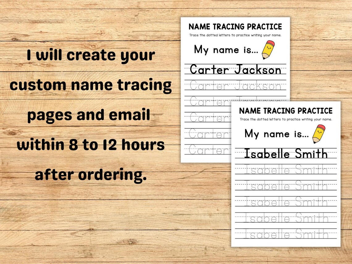 Pre-k Custom Name Tracing Worksheet Handwriting Practice Pages ...