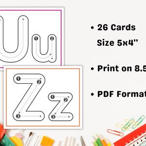 Alphabet Tracing Cards Letter Tracing Worksheets Letter of the Alphabet ...