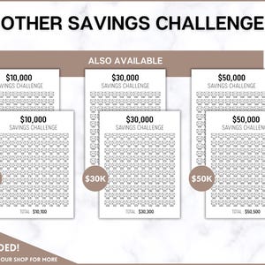 20000 Savings Challenge Printable, Savings Tracker, 20k Savings ...